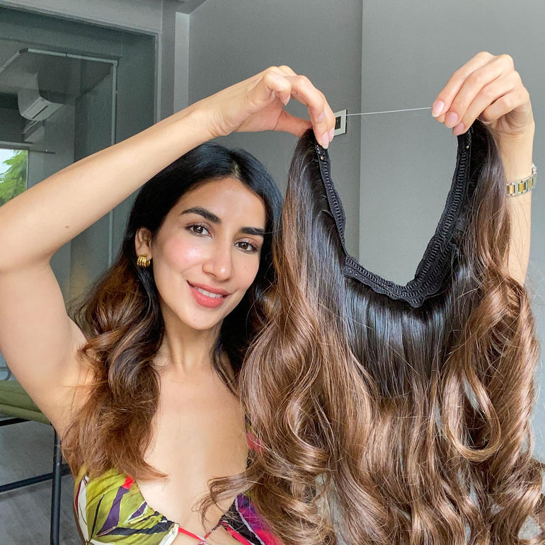 Premium Halo Hair with side Patches Sewn In | Nish Hair From Rs. 16,999 ...